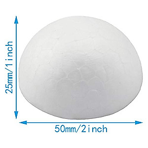Batino 10PCS 2“ White Foam Balls Half Round Hemispherical Christmas Craft Ball Wedding Decoration DIY Art Decoration