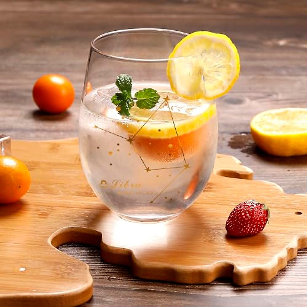 HOHY Libra Wine Glass Libra Gift 20oz, Libra Stemless Wine Glass, Constellation Glasses Zodiac Sign Define Design, Horoscope Gift, Astrology Gifts for Women Men