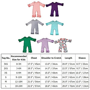 OwlFay Toddler Little Girls Baby 1st Valentine‘s Day Romper Icing Ruffle Bottoms Long Sleeve Jumpsuit Playwear Pants Floral Printed Romper Summer Fall Birthday Outfits Party Clothes Red 0-3 Months