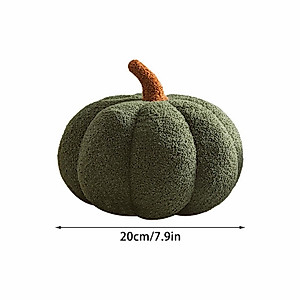 Wtosuhe Pumpkin Throw Pillows Soft Pumpkin Pillows Plush Toy, Halloween Fall Pillow Cute 3D Pumpkin-Shaped Plush Cushion, Fall Decorative Fluffy Throw Pillow Cushion(Dark Orange, 7.9In)