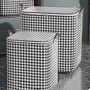 Folding Clothes Storage Bag - Large Capacity Wardrobe Sorting Storage Box Portable Space Save Storage Bag with Reinforced Handle Zipper for Home Office Bedding Comforters Pillow