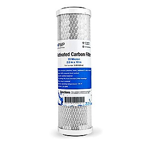 Activated Carbon CTO Water Filter Cartridge Standard 2.5 x10" 20 Micron 4 pack