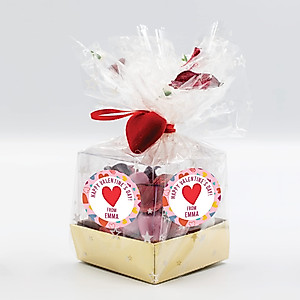 Personalized Valentine's Day Stickers, Custom Happy Valentine's Day Stickers, Valentines Labels, Round Valentines Party Favors, Gift Sticker, VP2304