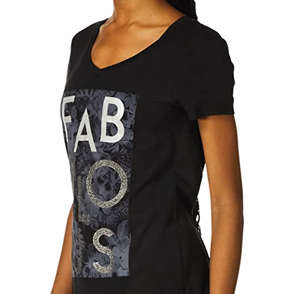 Hanes Women's Short Sleeve V-Neck Graphic T-Shirt