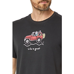 Life is Good. Men's Offroad Jake SS Crusher Tee, Jet Black, Small
