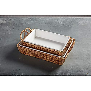 Mud Pie Hyacinth Basket Set, small baker 7" x 11" | large baker 13" x 18 1/2"