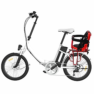 RENVIERY Rear Child Bike Seat,Rear Child Bike Seat Attachment for Adult Bike with Seat Cushion,with Pedal,Safe and Comfortable Rear Child Bike Seat