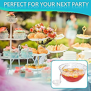 Premium Quality Plastic Punch Bowl With Ladle - Large 2 Gallon Bowl With 5 oz Ladle by Upper Midland Products