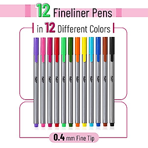 Mr. Pen- Fineliner Pens, 12 Pack, Pens Fine Point, Colored Pens, Journal Pens, Bible Journaling Pens, Journals Supplies, School Supplies, Pen Set, Art Pens, Writing Pens, Fine Tip Markers, Bible Pens