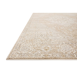 Loloi Odette Collection 6'-7" x 9'-6" Area Rug in Beige/Silver - Designer Long Runner Rug, Neutral Runner Rug for Hallways & Entryways, High-Traffic Area Rug