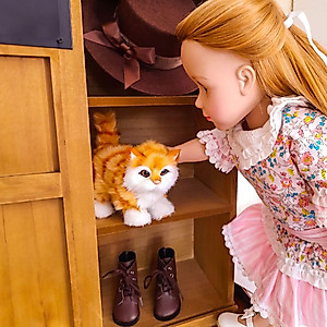 THE QUEEN'S TREASURES 18 Inch Doll Pets, Tabby Kitty Cat is The Perfect Furry Companion, Doll Toy Compatible with American Girl Dolls