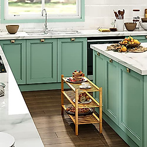 BMOSU 3-Tier Bamboo Shoe Rack Premium Stackable Shoe shelf Storage Organizer For Hallway Closet Living Room Entryway Organizer (Natural Bamboo)