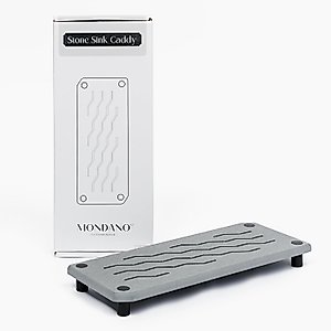 Mondano Stone Bath Mat, Diatomaceous Earth, Non-Slip, Quick Drying, Absorbent, Sink Caddy