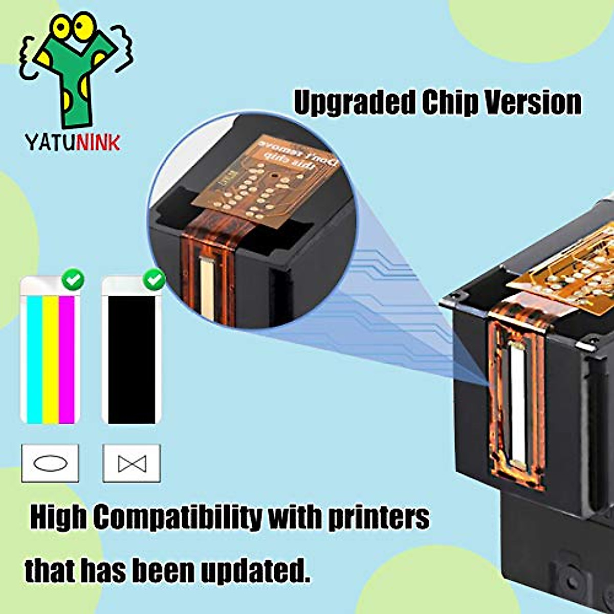 YATUNINK Remanufactured Ink Cartridge Replacement for HP 60 XL 60XL for DeskJet F4480 F4280 F4580 D2530 D2545 D2680 PhotoSmart C4780 C4795 C4680 C4650 D110 D110a Envy 100 111 (2Black, 1Color)