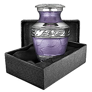 Trupoint Memorials Cremation Urns for Human Ashes - Decorative Urns, Urns for Human Ashes Female & Male, Urns for Ashes Adult Female, Funeral Urns - Light Purple, 1 Small Keepsake