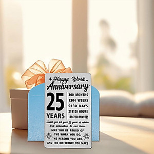 Richesele 25th Work Anniversary Card - Happy 25 Year 25th Work Anniversary Decorations - Thank You 25 Years Work Gifts