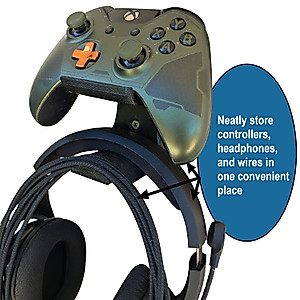 Makers Road - Designed for Xbox One Controller | Steam Controller & Headset Wall Mount - Gaming Setup Wall Mount