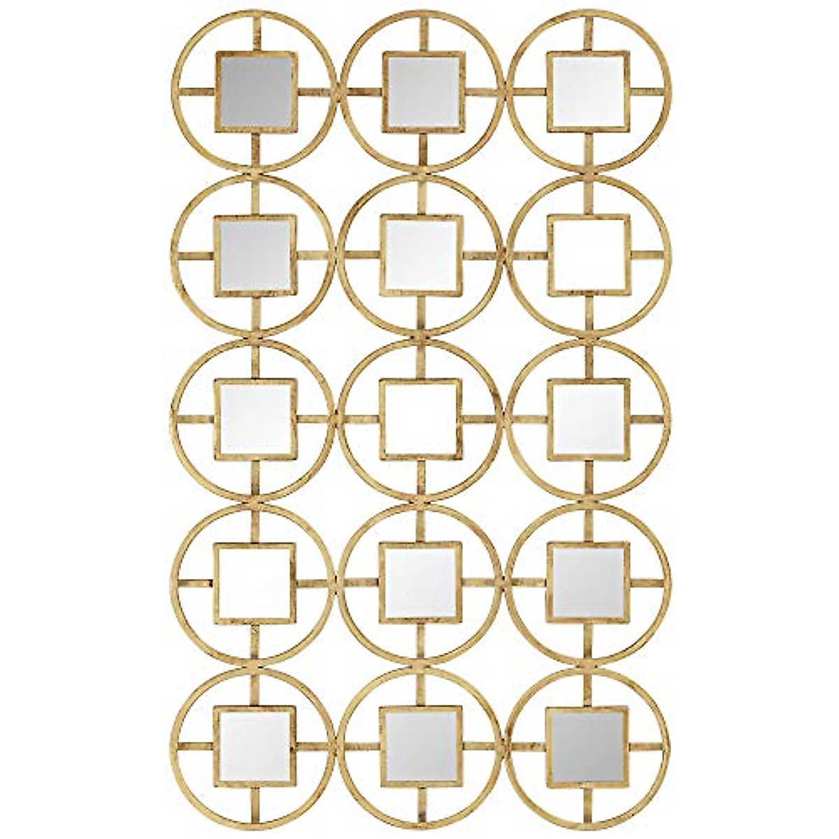 Newhill Designs Verna 40 1/2" H Glossy Gold Circle Metal Mirrored Wall Art