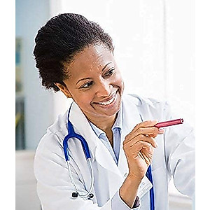 Reusable Nurse Aluminum Penlight Pocket Medical LED with Pupil Gauge - Batteries Included - Nurse Starter Kits Nurse Gift for Medical Staff EMTs Paramedics Doctors First Responders (Black)