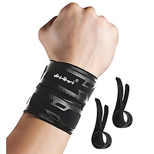 HiRui Wrist Brace Wrist Wrap for TFCC Tears, Ultra-thin Compression Wrist Strap Wrist Support for Workout Basketball Tennis Weightlifting Tendonitis Carpal Tunnel Syndrome-Adjustable (Black, 2 Pack)