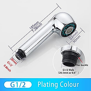 Kitchen Sink Pull Down Faucet Head Replacement 2-Functions Pull Out Sprayer Head Chrome, (Plating)