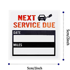 Oil Change Stickers 300 Pcs 2x2" Service Black Stickers, Next Service Due Reminder Sticker Roll, Removable Vinyl Stickers in Roll- Peel & Write and Stick with No Residue Car Sticker (Black 300PCS)