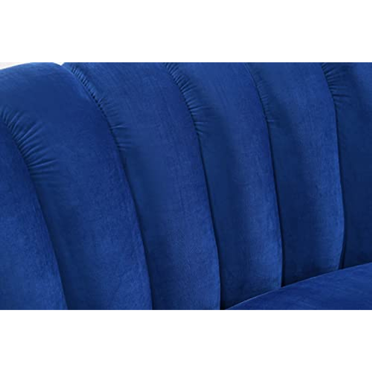 Legend Furniture Velvet Curved Sectional Round-Shaped Couch for Living Room Standard Sofa, 142", Blue