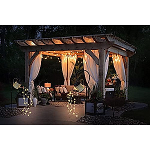 BQOQB Watering can with Garden Decor Lights-Retro Waterproof Copper Solar Twinkle Lights for Outdoor,Pathway,Yard,Deck,Lawn,Patio,Walkway Party Decorations, Gifts for Mom