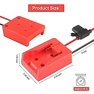 ZLWAWAOL Power Wheel Adapter with Fuse & Switch,Battery Adapter for Dewalt 20V for Milwaukee M18 18V Battery,with 14 Gauge Wire,Power Convertor for DIY Ride On Truck,RC Toys,Robotics and Work Lights