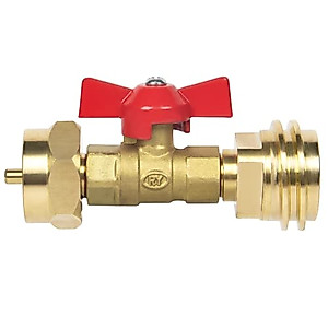 GASPRO Upgraded 1 lb Propane Tank Adapter with Valve, 20 lb to 1lb Converter, Hook Up Small Propane Tanks When 20lb Ran Out, Solid Brass