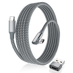 Elebase USB C to C 100W Charging Cable 10FT with USB-A Adapter,Type-C PD Fast Charger Cord for Car iPhone 16 15 Pro Max Plus,Airpods 4th,MacBook Mac,iPad 10 10th Air 4 5 6,Galaxy S24 S23,Right-Angled