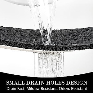 LOCHAS Shower Mat Non Slip Bathtub Mats 24 x 16 Inch, Soft Loofah Bath Mat for Bathroom, Bath Tub, Shower Floor, Dry Fast, Black