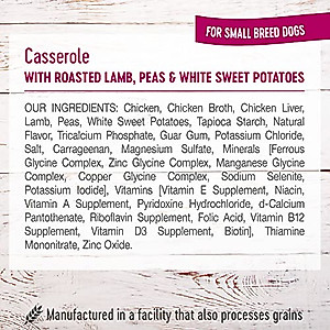 Wellness Petite Entrees Casserole Grain Free Roasted Lamb, Peas & Sweet Potatoes Wet Dog Food, 3 oz, Case of 12