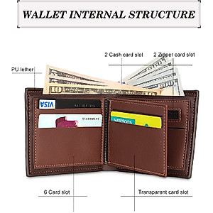 Lovejewelry Customized Wallets for Men Engraved Leather Photo Wallet for Dad Son (style 5)