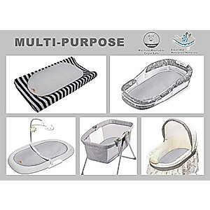 BlueSnail Waterproof Changing Pad Liners 3 Count (14"X26.5", Gray) Bassinet Pad Liner