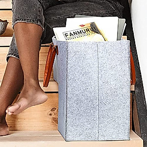 Tsugar Felt Sundries Storage Bucket Step Platform Stairwell Storage Basket Gray Sundries Storage Basket Cloth Bedroom Felt Storage Box