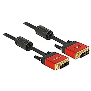 DeLock Cable DVI 24+1 Male to Male Red Premium 5 m