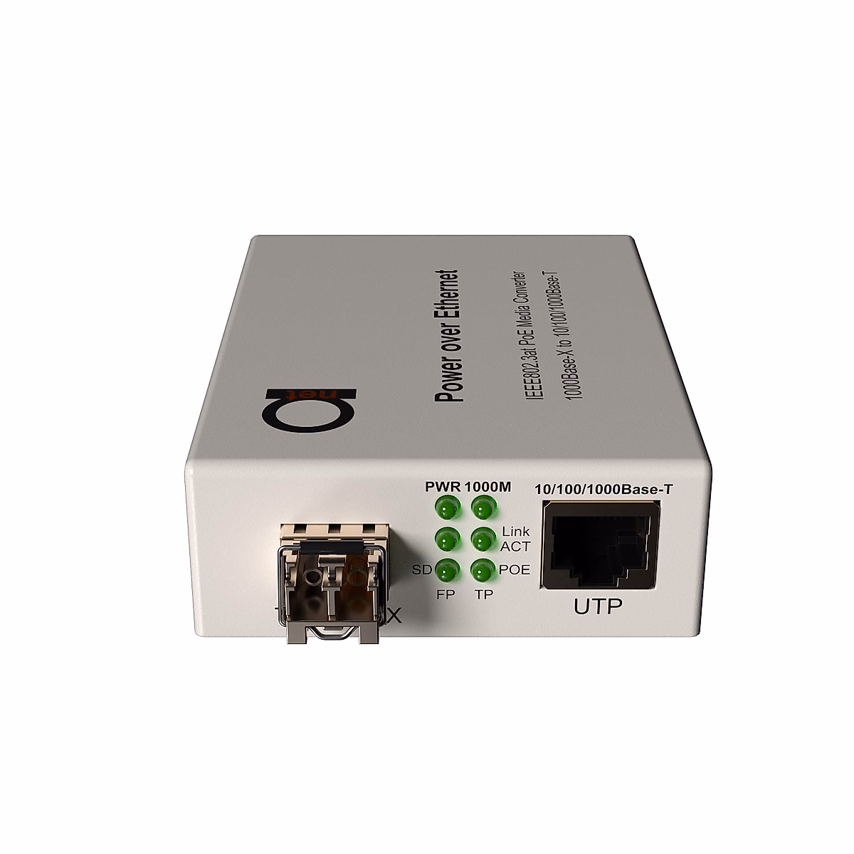 PoE Fiber Multimode LC 850nm Gigabit Ethernet Media Converter - Supplies IEEE 802.3 PoE & PoE+ PSE Power & Extends Distance Over Fiber up 550m (0.34 Miles) - 10/100/1000 Autosensing UTP LAN Port