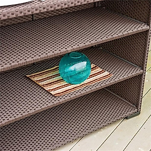 Noble House Milton Outdoor 7-Piece Brown Wicker Bar Set