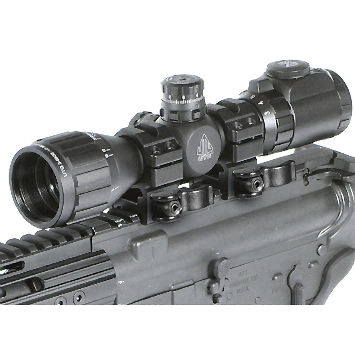 UTG 3-9X32 1" BugBuster Scope, AO, 36-color Mil-dot, Rings , Black