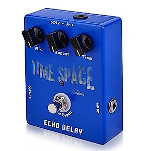Caline Delay Effect Guitar Pedal Time Space Echo Electric Digital Pedal with 3 Switches Aluminum Alloy Housing CP-17