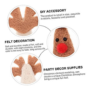 Christmas Felt Ornament Kit 6 Pcs Felt Elk Home Decoration Mini Accessories Miniture Decoration Knitted Doll Christmas Xmas Felt Knitted Santa DIY Handmade Decoration Apparel
