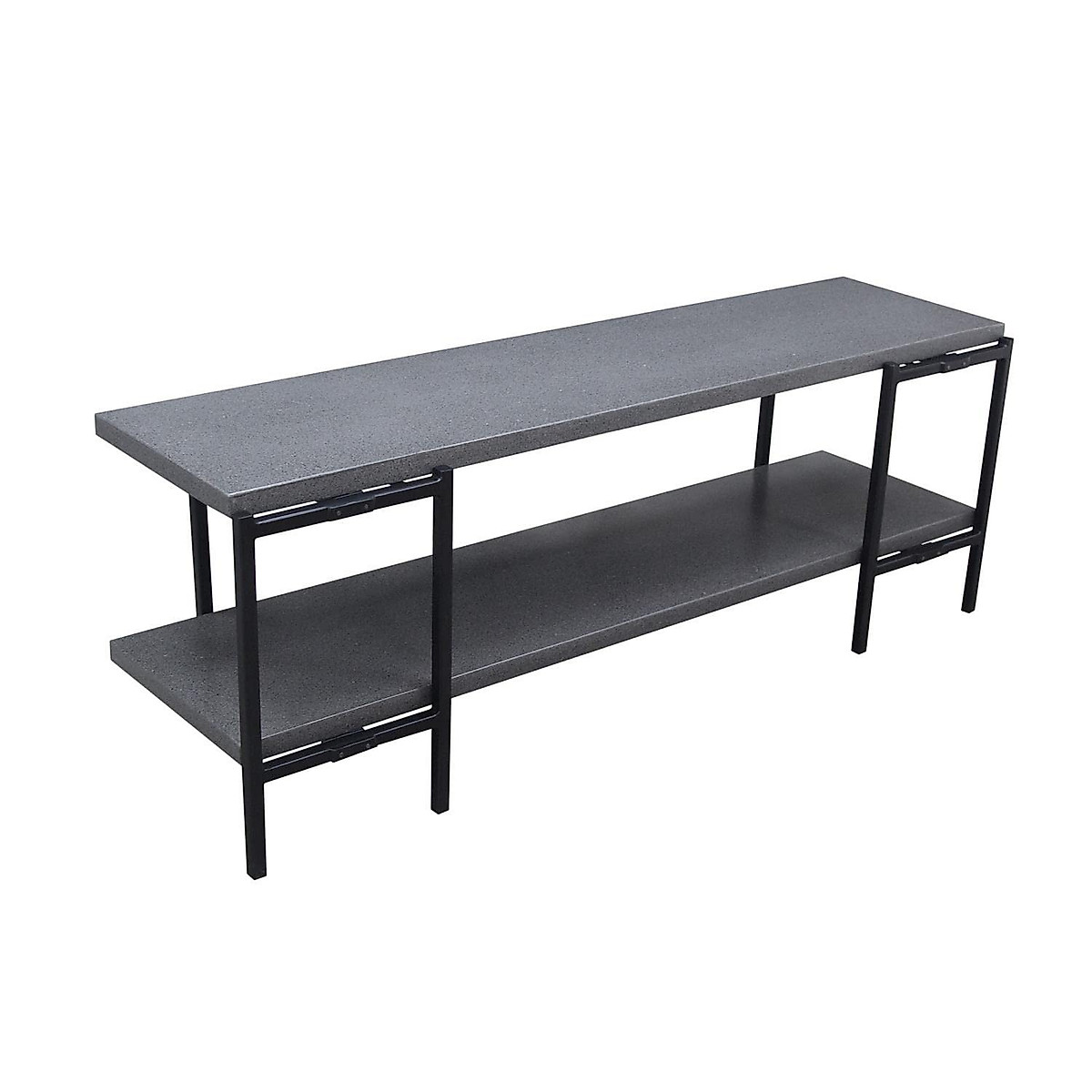 Casual Elements VOLTERRA Concrete & Steel TV Shelf Unit Television Stand, Granite Grey