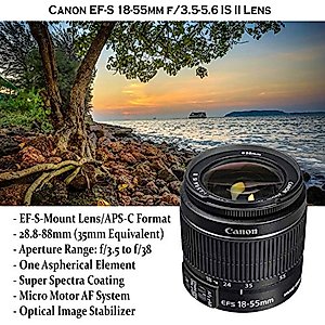 Canon EOS Rebel T7 DSLR Camera with 18-55mm is Lens Bundle + Speedlight TTL Flash + 32GB Memory + Filters + Monopod + Spider Tripod + Professional Bundle (Renewed)