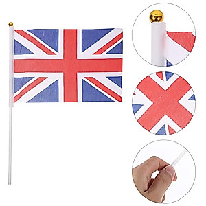 BESTOYARD Union Jack Hand Waving Flag Royal Jubilee UK GB Great Britain Flags Pack of 50