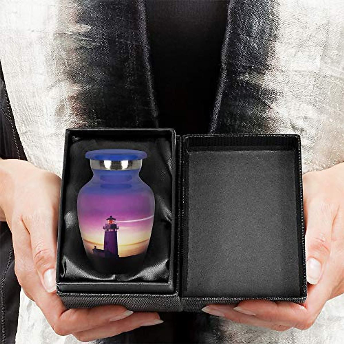 Trupoint Memorials Cremation Urns for Human Ashes - Decorative Urns, Urns for Human Ashes Female & Male, Urns for Ashes Adult Female, Funeral Urns - Lighthouse, 1 Small Keepsake