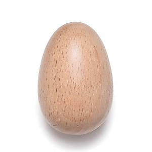 Wood Egg Shakers Set, Musical Percussion Instruments, Natural Finish (2 PCS)