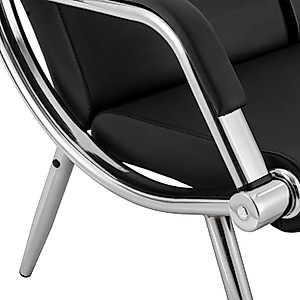 LOYALHEARTDY Waiting Room Chairs 3 Seat Reception Chair Black PU Leather Chair Office Furniture Guest Seating Lobby Conference Reception Chairs Visitor Guest Sofa (3-seat, Black)