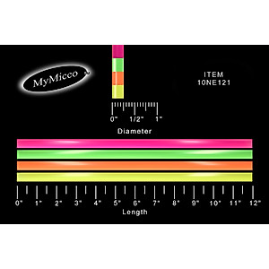 10NE121 MyMicco - 150 Giant 12" x 1/4" Neon Plastic Straws - Shakes, Shakes - Ships To You From OHIO