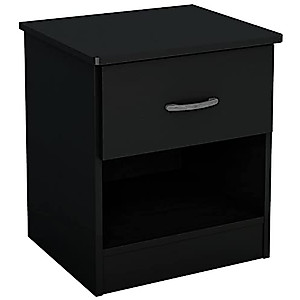 South Shore Libra 1-Drawer Nightstand-Pure Black